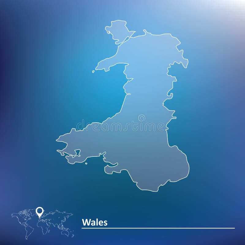 Map of Wales stock vector. Illustration of shape, icon - 125159790