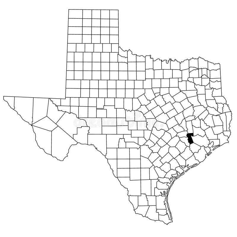 Map of Waller County in Texas State on White Background. Single County ...