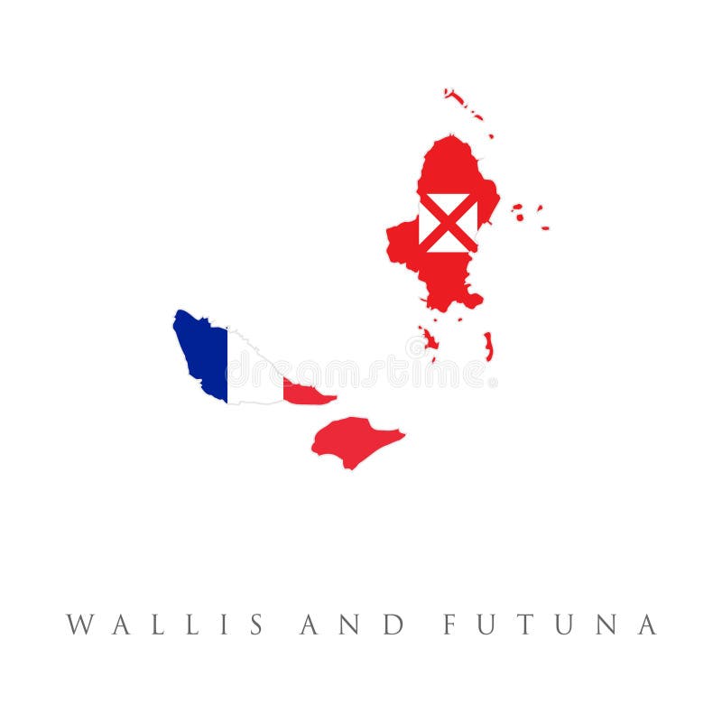 Map of Wallis and Futuna in Wallis and Futuna Flag Colors. Vector ...