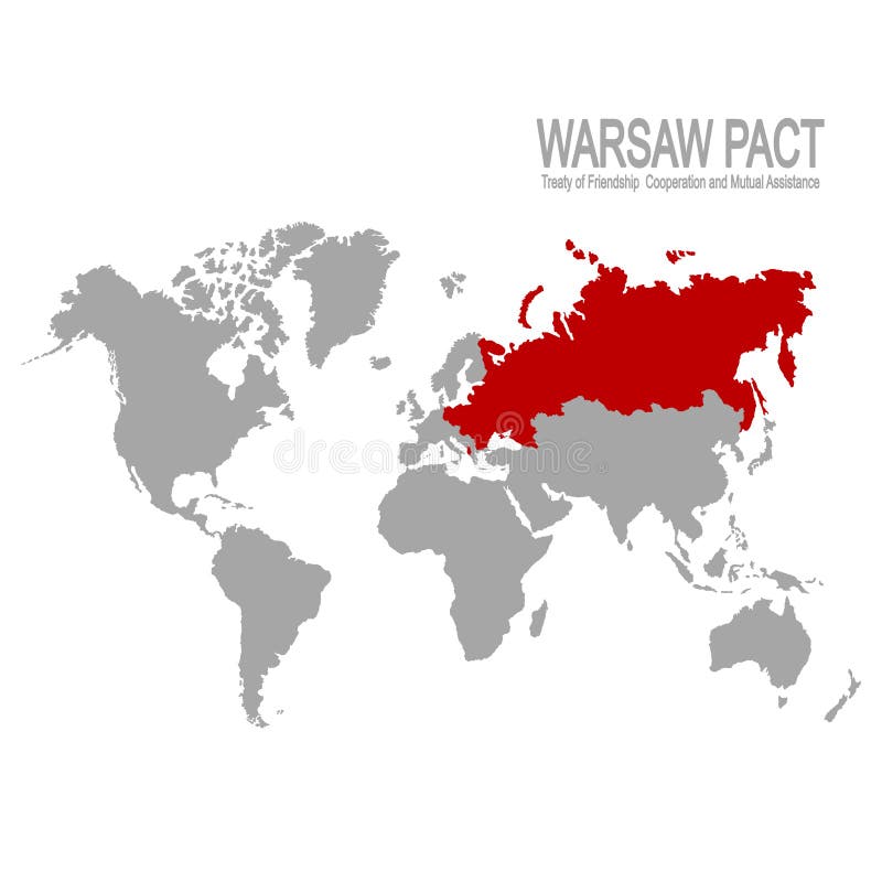 Map with Warsaw Pact Member State Stock Vector - Illustration of cold ...