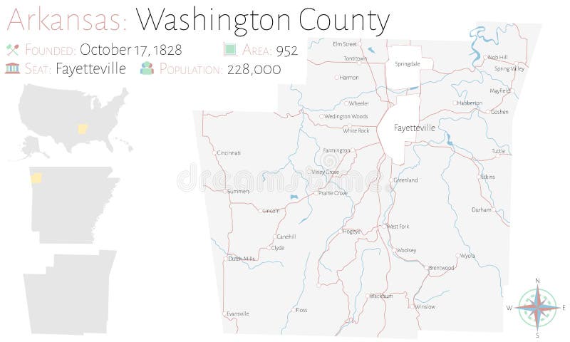Washington county map stock vector. Illustration of counties - 78880447