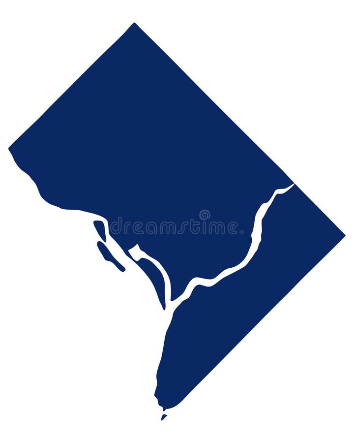 Map of Washington DC in Blue Colour Stock Vector - Illustration of ...