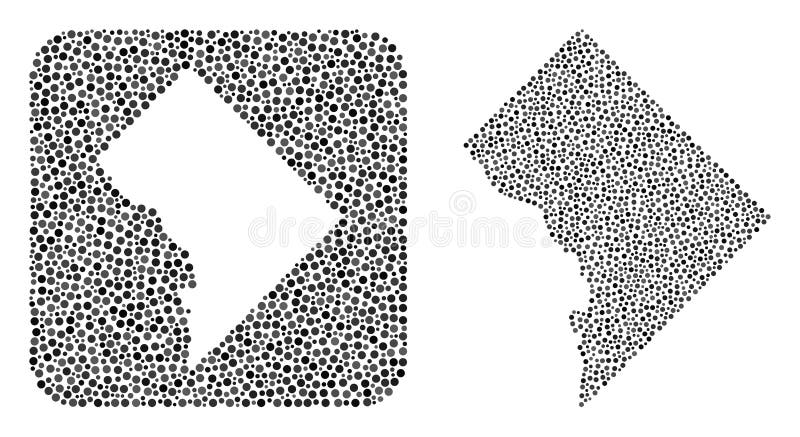 Map of Washington DC - Dotted Collage with Stencil Stock Vector ...
