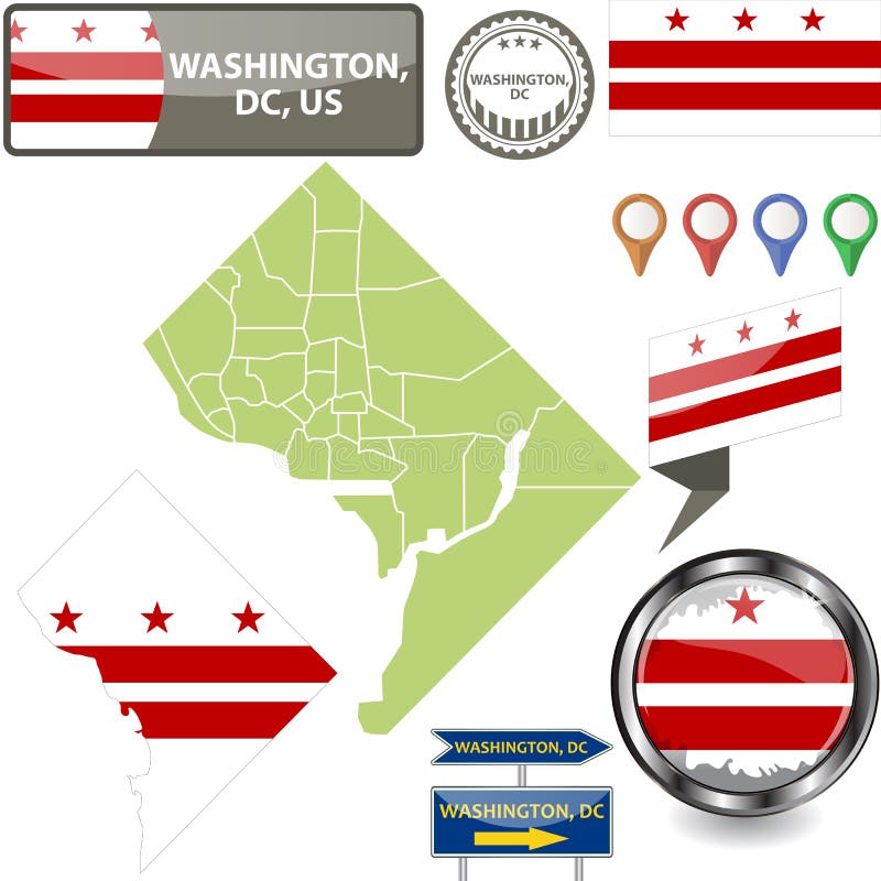 Map of Washington, DC, US stock vector. Illustration of travel - 221109146
