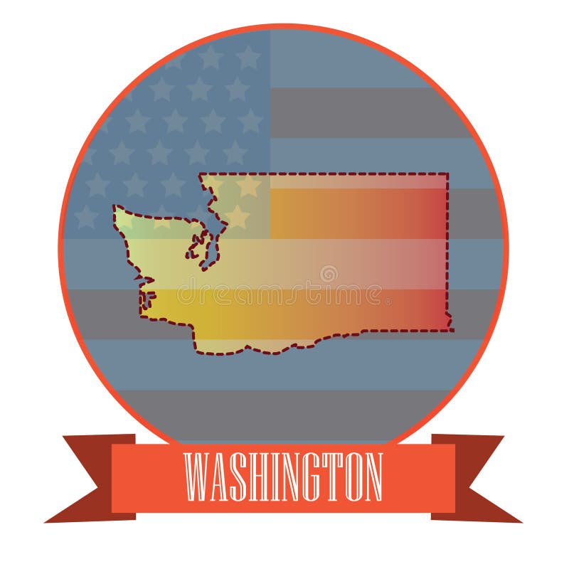 Map of Washington State. Vector Illustration Decorative Design Stock ...