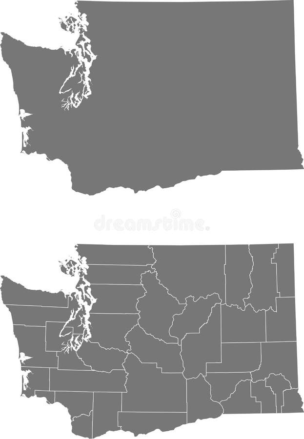 Map of the Washington stock vector. Illustration of design - 206544678