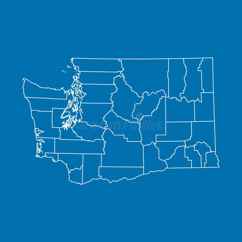 Map of the Washington stock vector. Illustration of federal - 206476677