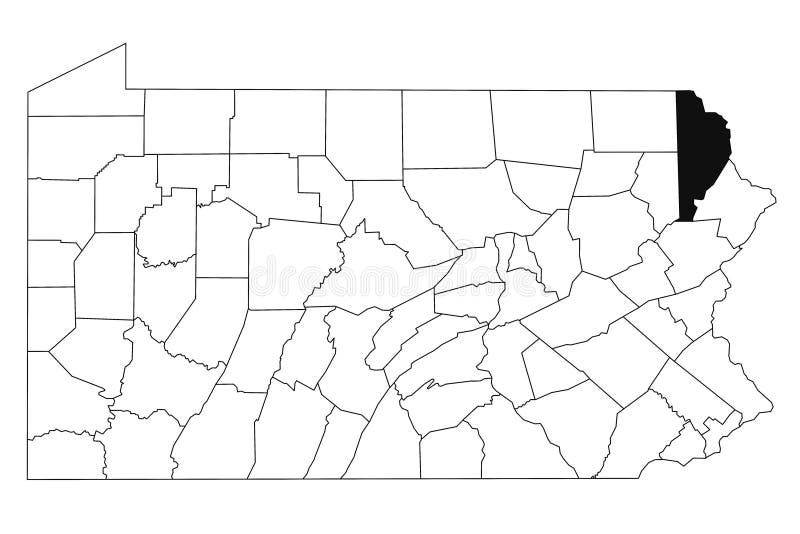 Map of Wayne County in Pennsylvania State on White Background. Single ...