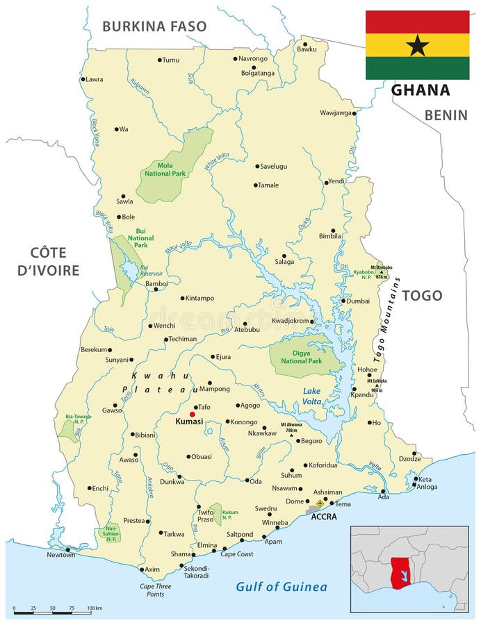 Map Of Ghana West Africa Know The 16 Regional Capitals Of Ghana