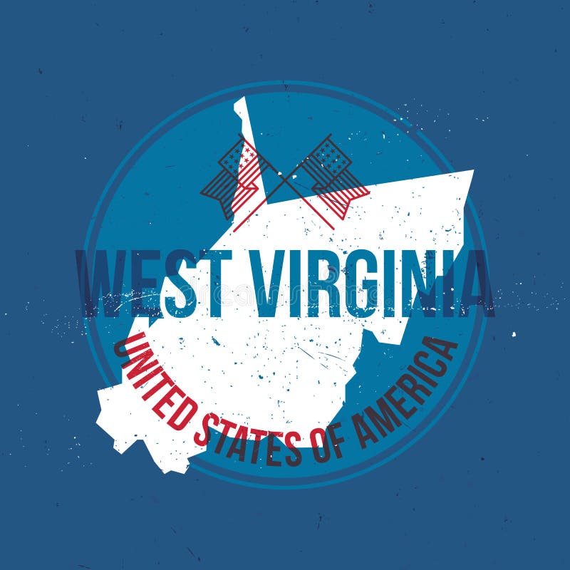 Map of West Virginia State Label. Vector Illustration Decorative Design ...