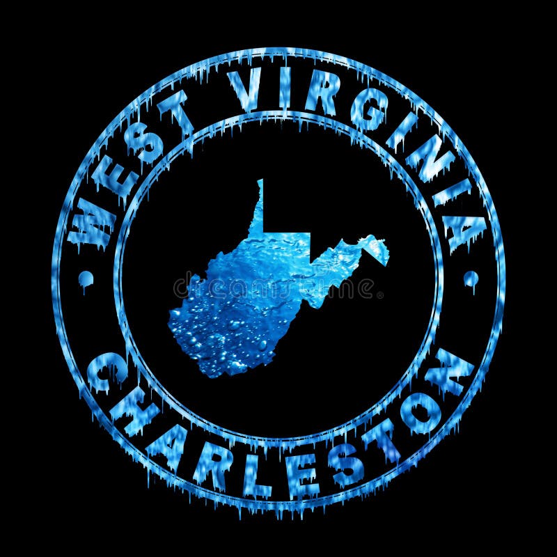 Map of West Virginia Water Concept Stock Illustration - Illustration of ...