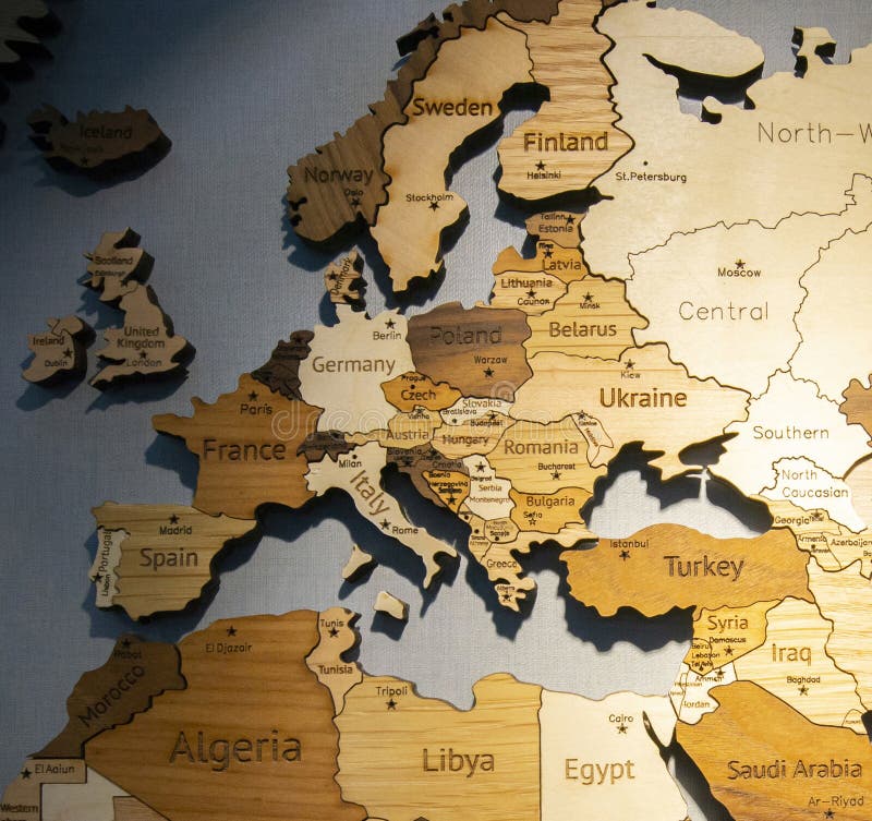 Map of Western European Countrie Stock Photo - Image of land, antique ...