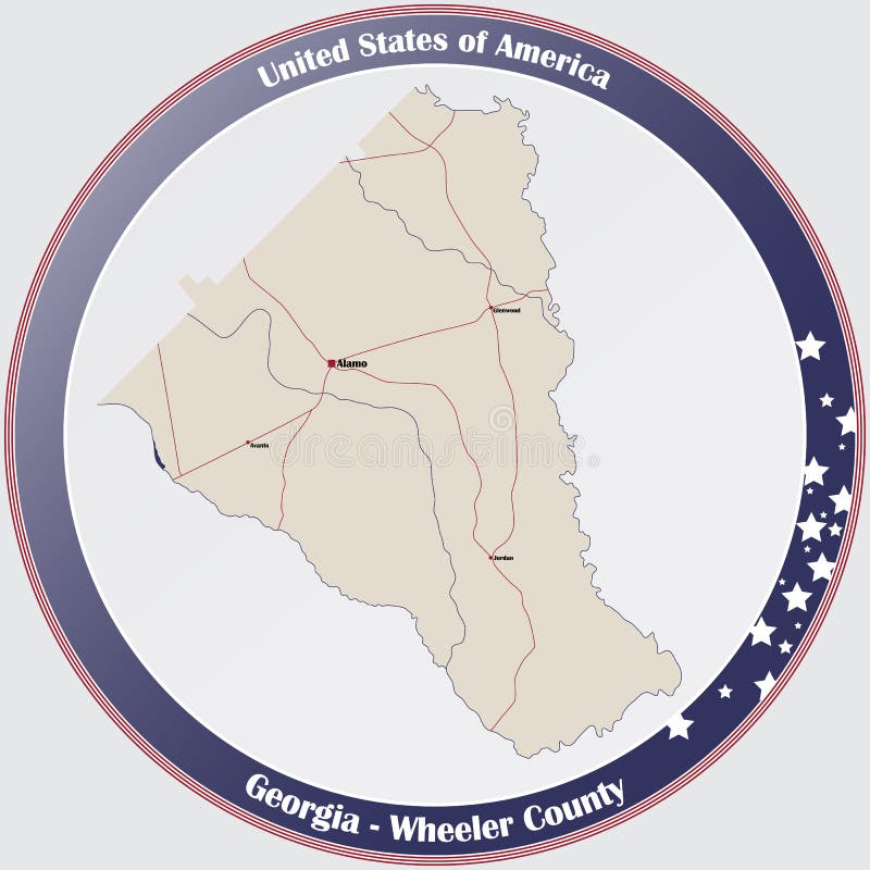Map of Wheeler in Georgia stock vector. Illustration of location ...