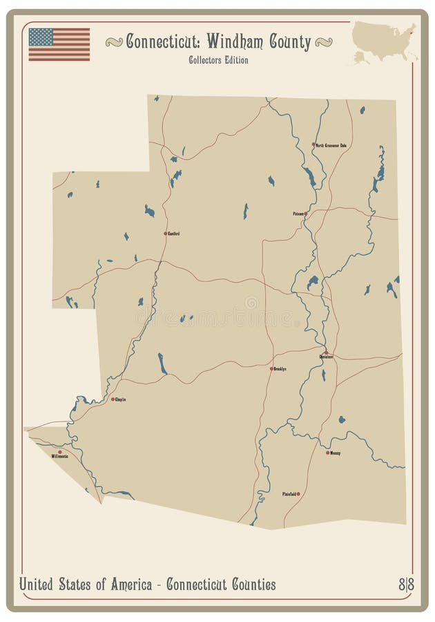 Connecticut county map stock illustration. Illustration of political ...