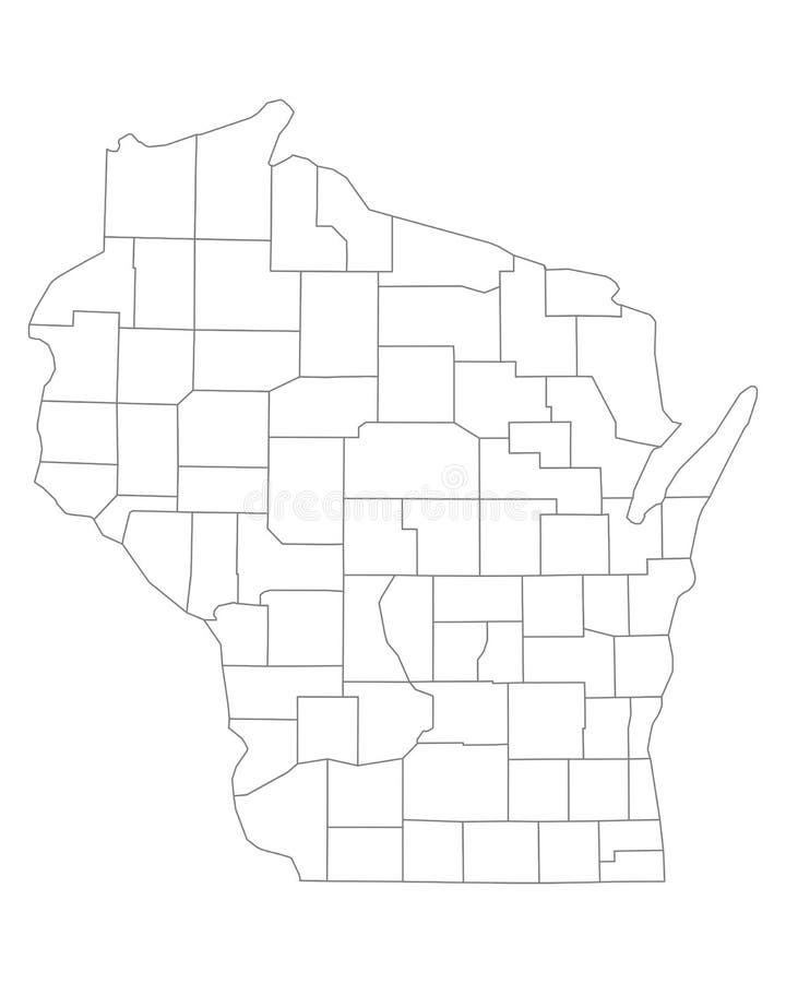 Map of Wisconsin stock vector. Illustration of wisconsin - 89810667