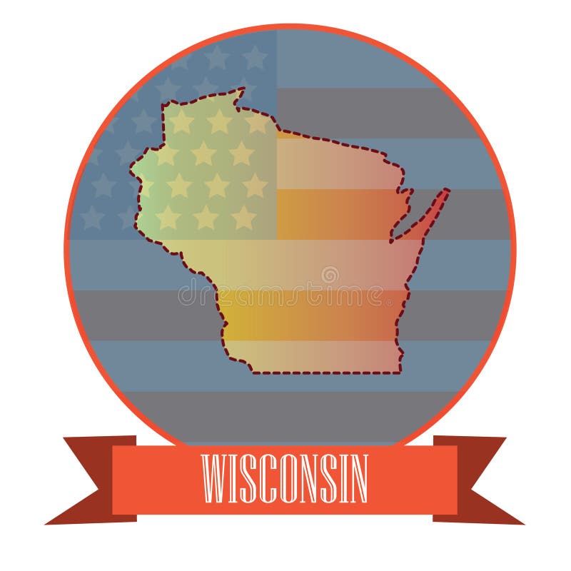Map of Wisconsin State. Vector Illustration Decorative Design Stock ...