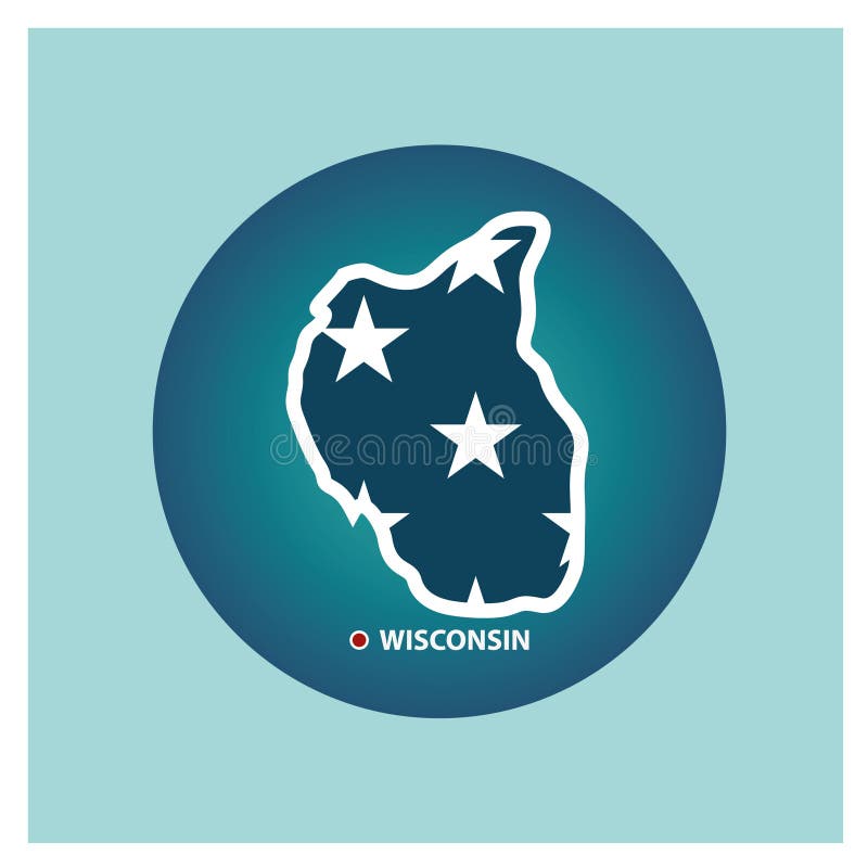 Map of Wisconsin State. Vector Illustration Decorative Design Stock ...