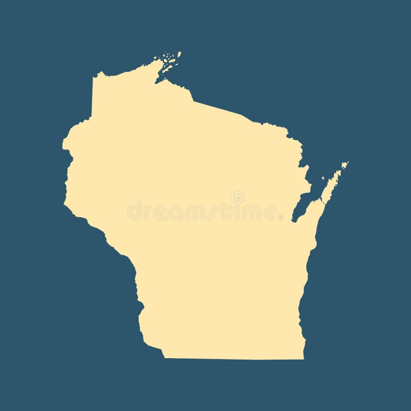 Map of the Wisconsin stock vector. Illustration of design - 206558254