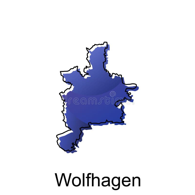 Map of Wolfhagen Design Template, Vector Illustration of Map Germany on ...