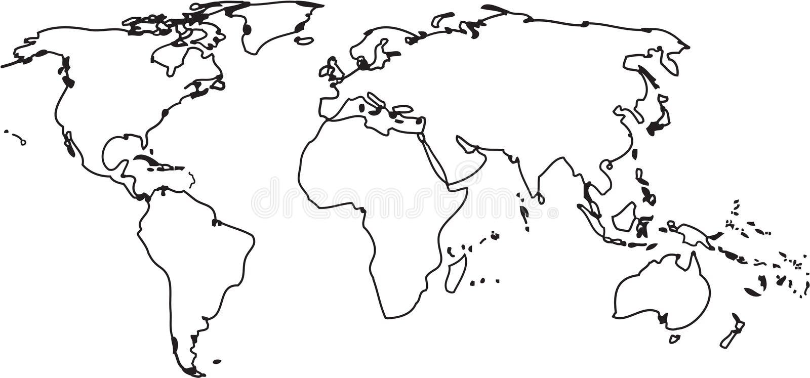 Empty world map stock illustration. Illustration of oceans - 4506299