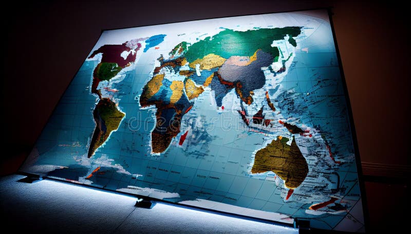 Map of world ai generated stock illustration. Illustration of atlantic ...