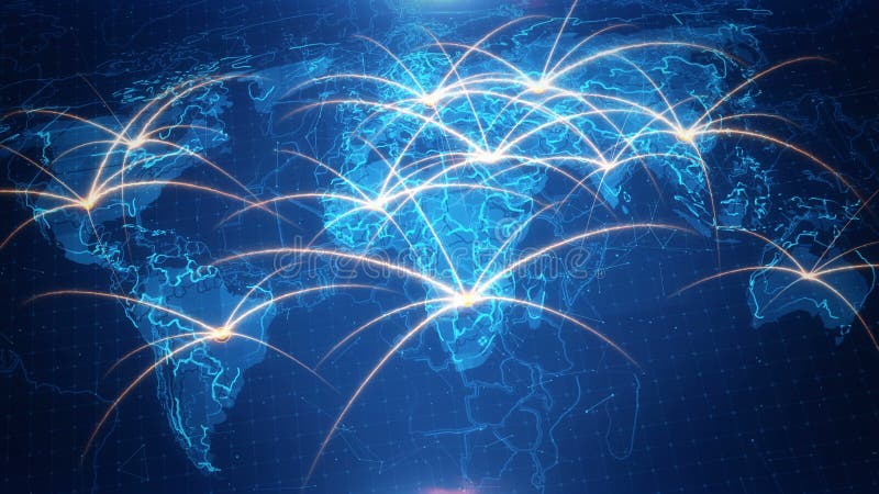 World Map Background Cities Connections 4K Stock Footage - Video of ...