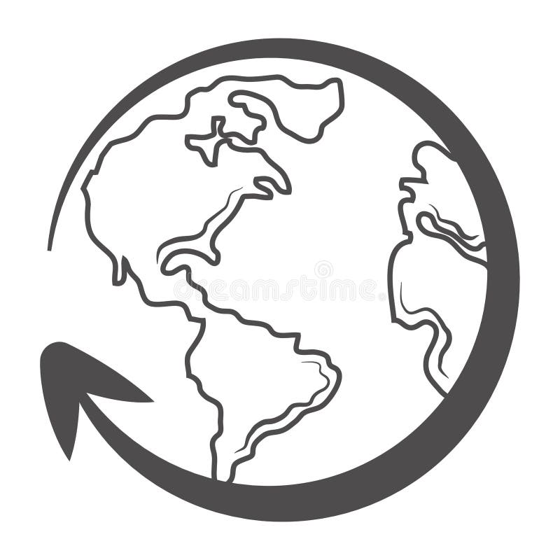 Arrow Around the World Isolated Flat Style Icon Stock Vector ...