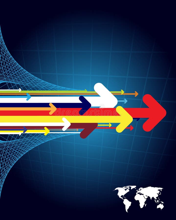 Map of the World and Arrows Stock Vector - Illustration of abstract ...