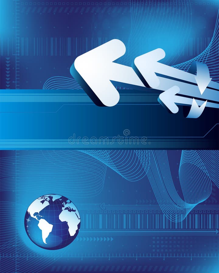 Map of the World and Arrows Stock Vector - Illustration of world ...