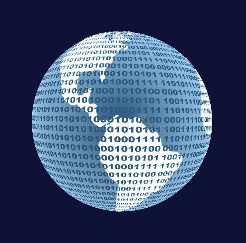 Map of the World from a Binary Code Stock Illustration - Illustration ...