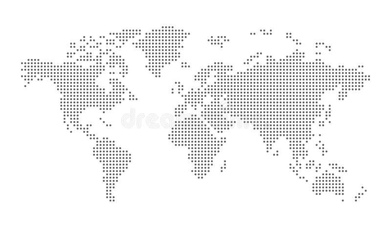 Map of the World - Black Dots Stock Vector - Illustration of silhouette, halftone: 294321525
