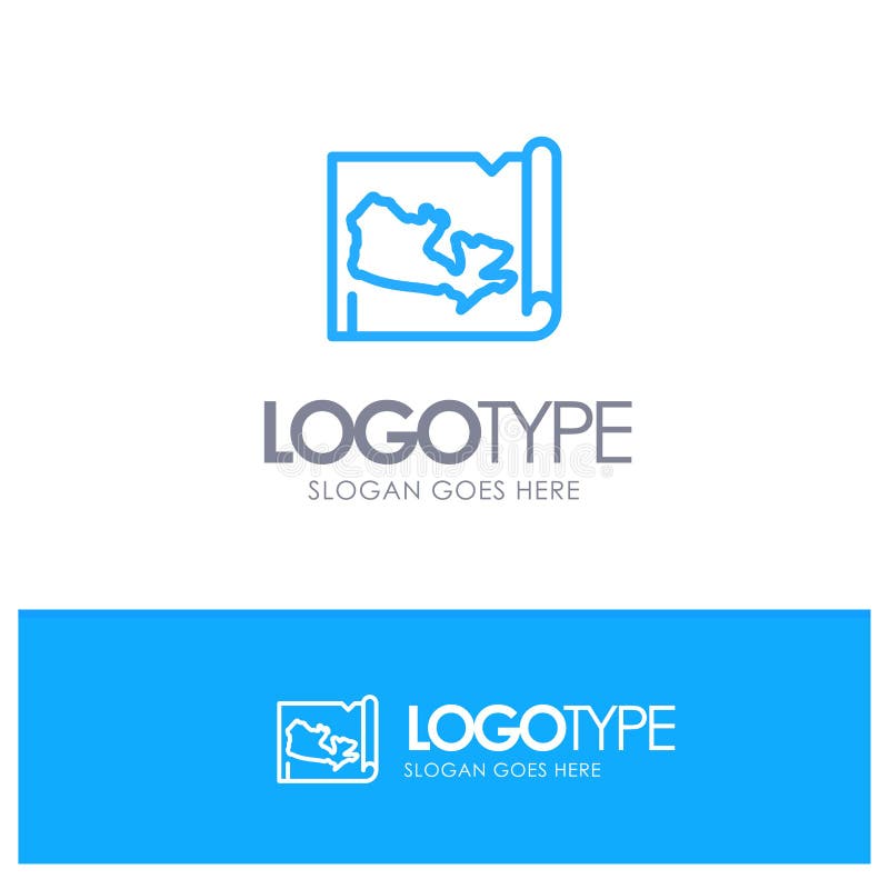 Map, World, Canada Blue OutLine Logo with Place for Tagline Stock ...
