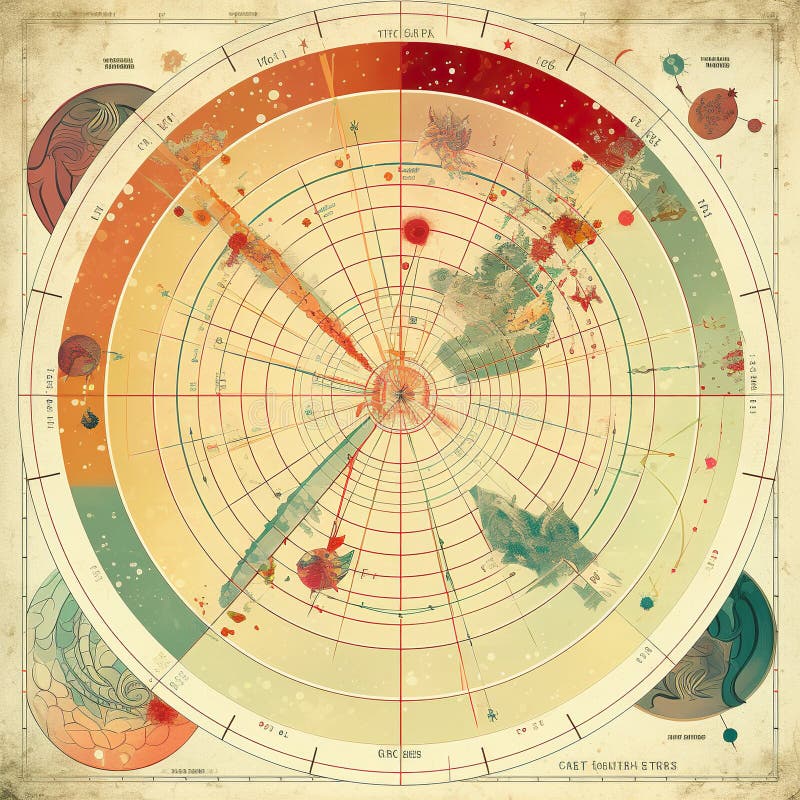 A Map of the World with a Circle in the Middle. Generative AI Image. Stock Illustration ...