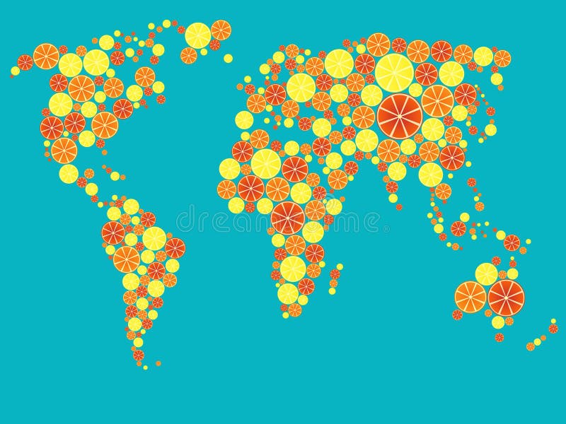 Map stock illustration. Illustration of earth, orange - 60003235