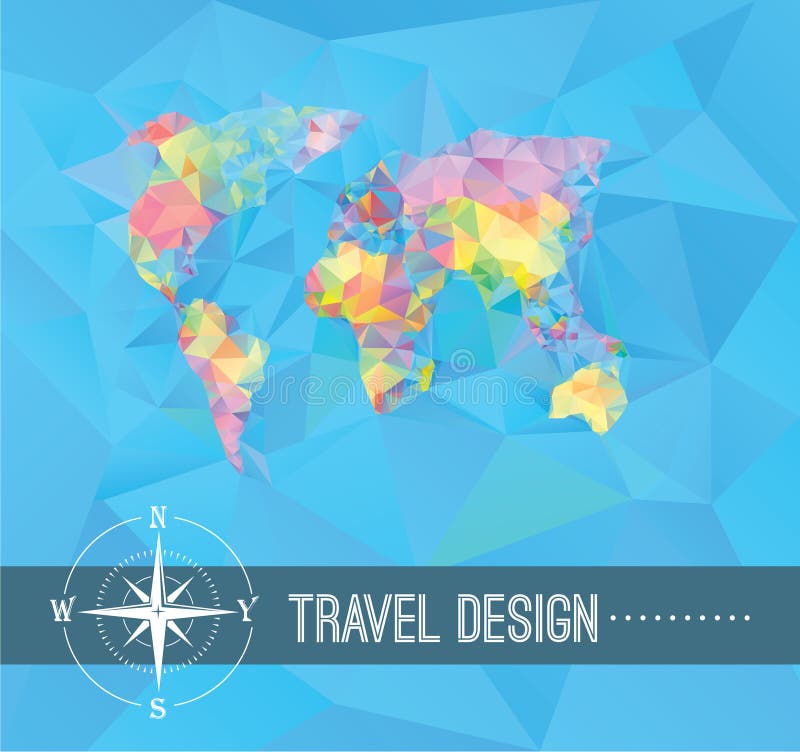 Map of the World Consisting of Geometric Shape Polygon. Stock Vector ...