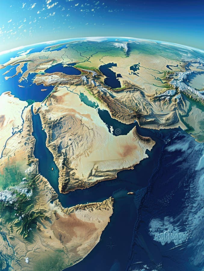 A Map of the World with the Countries of the Middle East and Africa ...