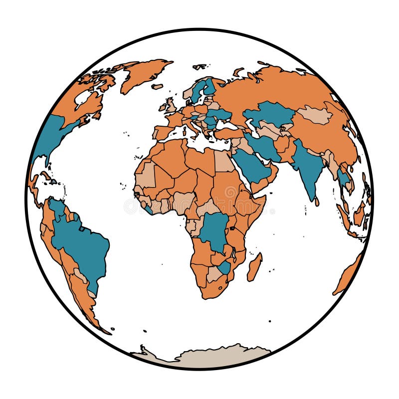 Earth globe clip art. stock illustration. Illustration of orange ...
