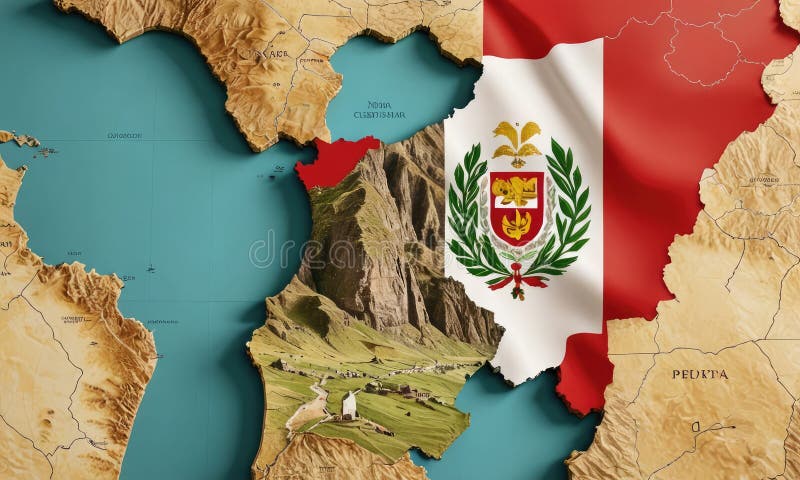 A Map of the World is Cut Open To Show the Countries of the World ...