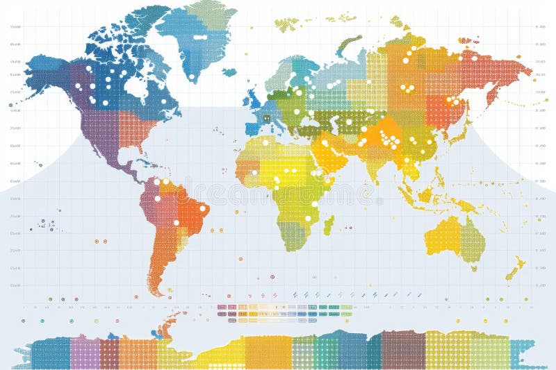 A Map of the World with Distinct Colors Representing Different ...