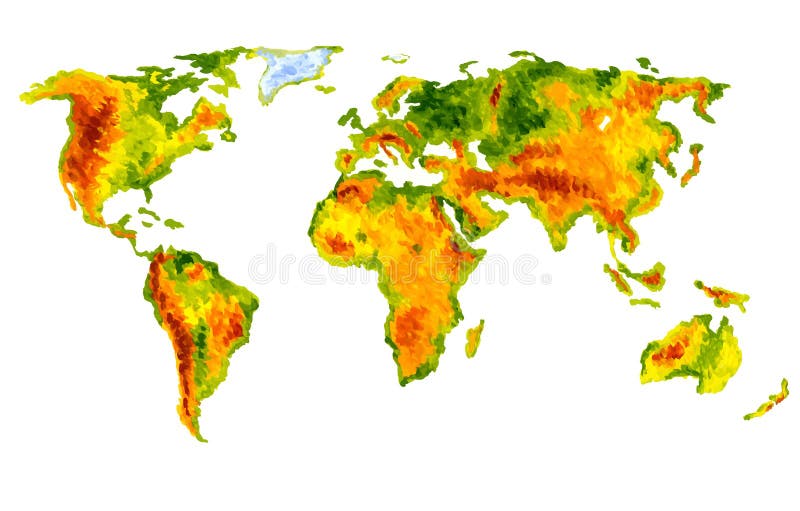 Map of the World. Drawing Brush Strokes. Stock Vector - Illustration of ...