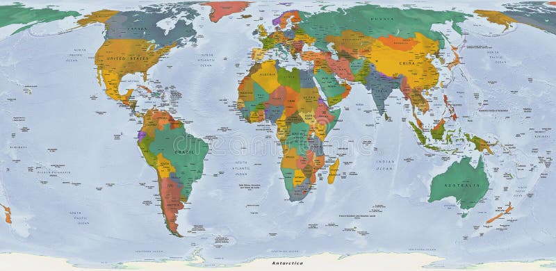 Map of the World Equal Earth Projection Stock Illustration ...