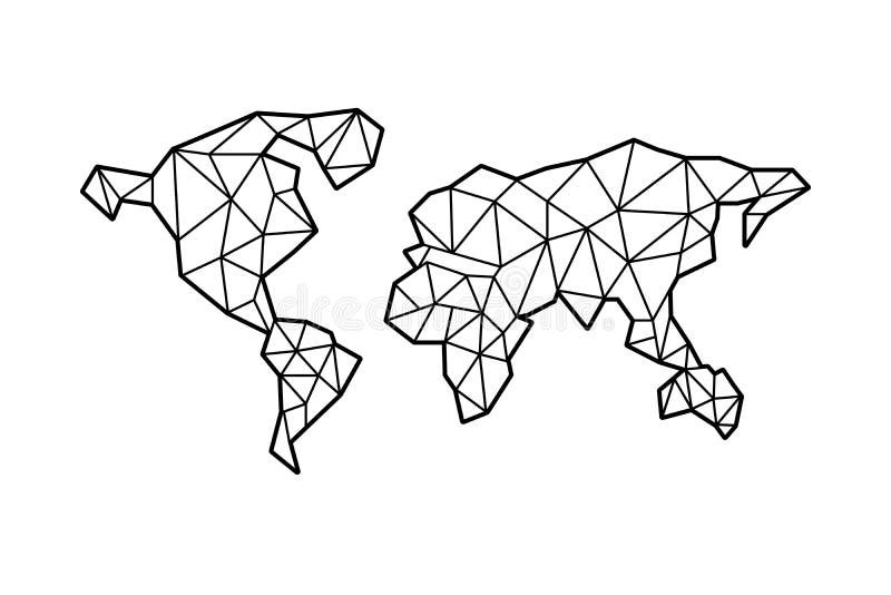 Map of World. Geometry Triangle Stylized Vector Design Stock Vector ...