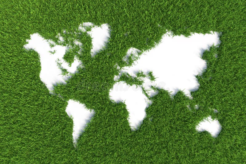 World map from grass stock illustration. Illustration of isolated ...