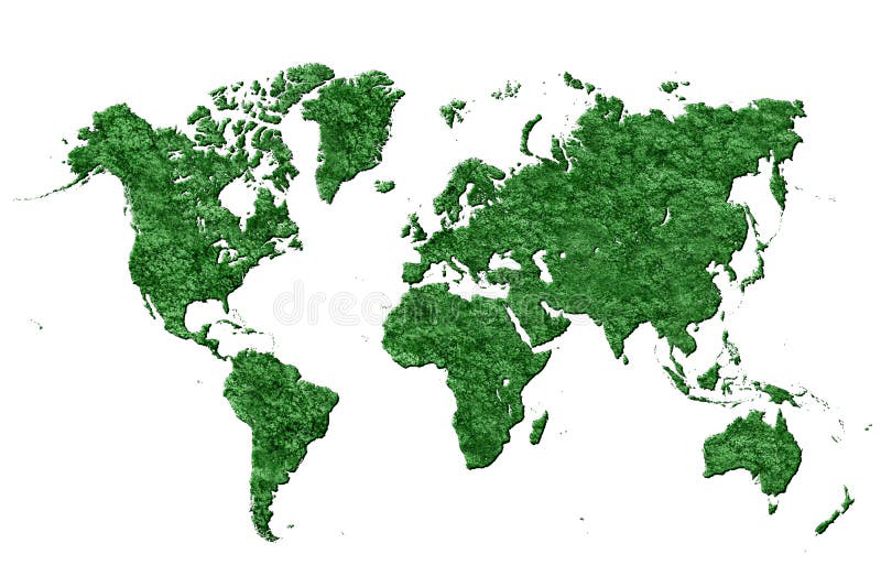 Map of World Green Earth stock illustration. Illustration of ...