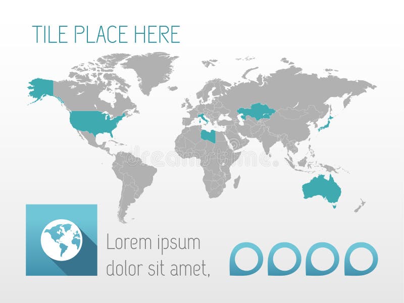 Stylized Geometric Political Map of the World with the Borders of ...