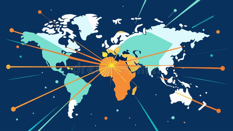 A Map of the World Lit Up by Bright Lines of Data Symbolizing the ...