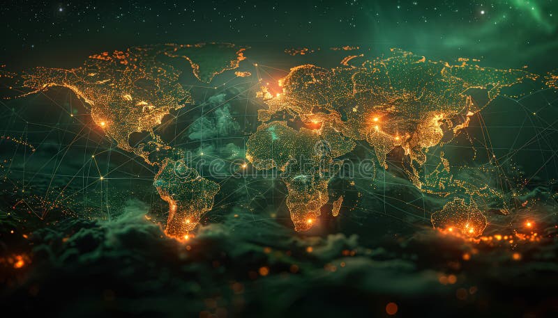 A Map of the World with a Lot of Fire on it. Stock Photo - Image of ...