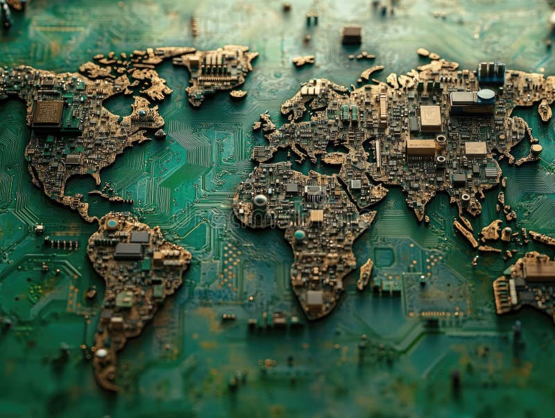 Electronic Components Map stock photo. Image of board - 388234472