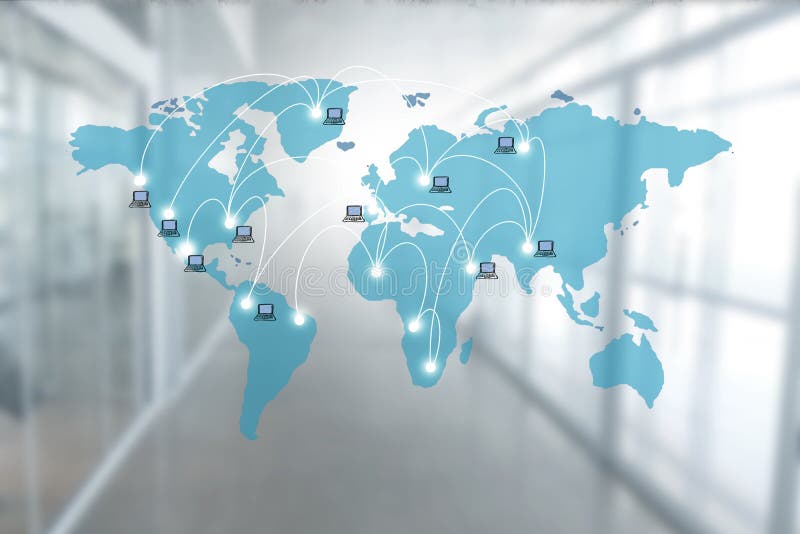 Map of the World with Network Stock Photo - Image of link, attack ...