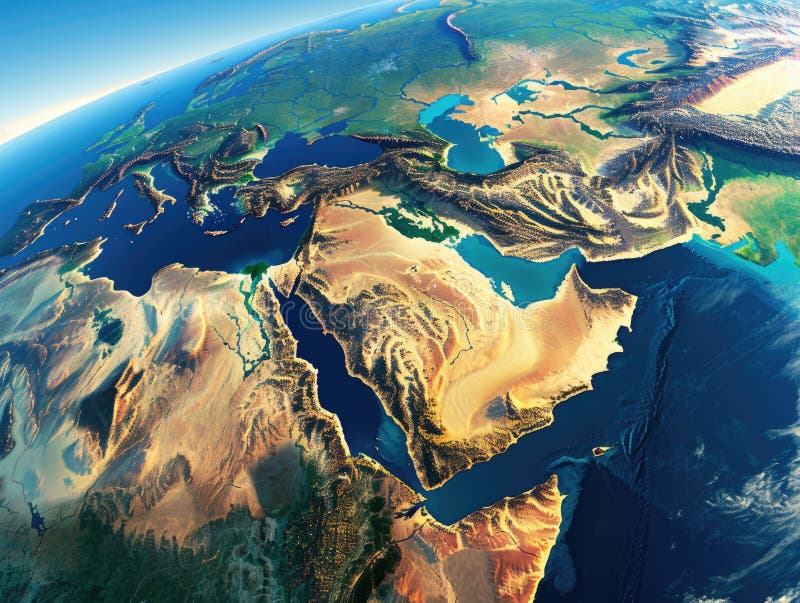 Map of the World with the Ocean and Land Masses Stock Photo - Image of ...